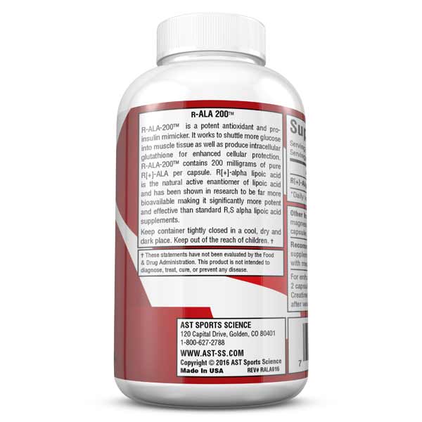 R-ALA 200 - r-Alpha Lipoic Acid - AST Sports Science